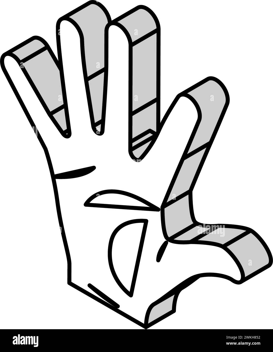 five number hand gesture isometric icon vector illustration Stock Vector Image & Art - Alamy