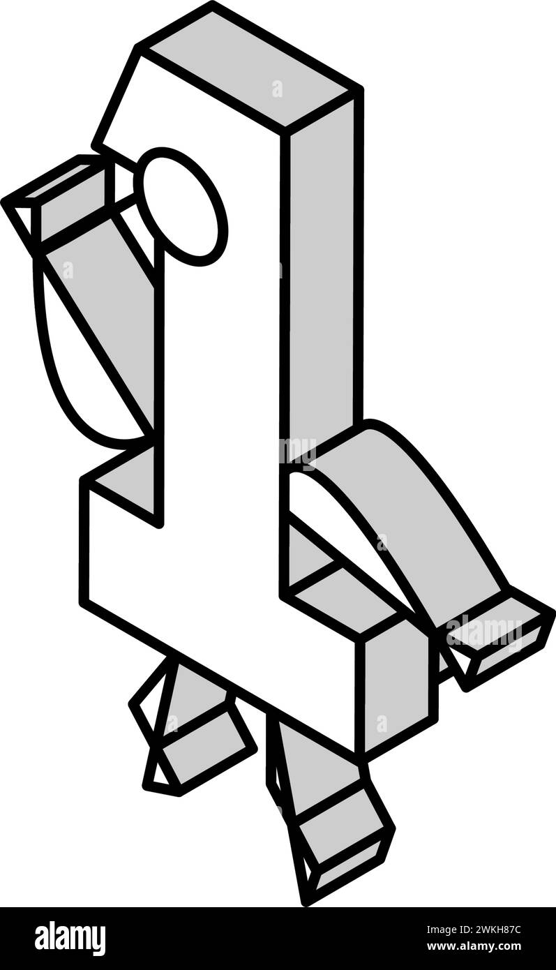 one number character isometric icon vector illustration Stock Vector ...