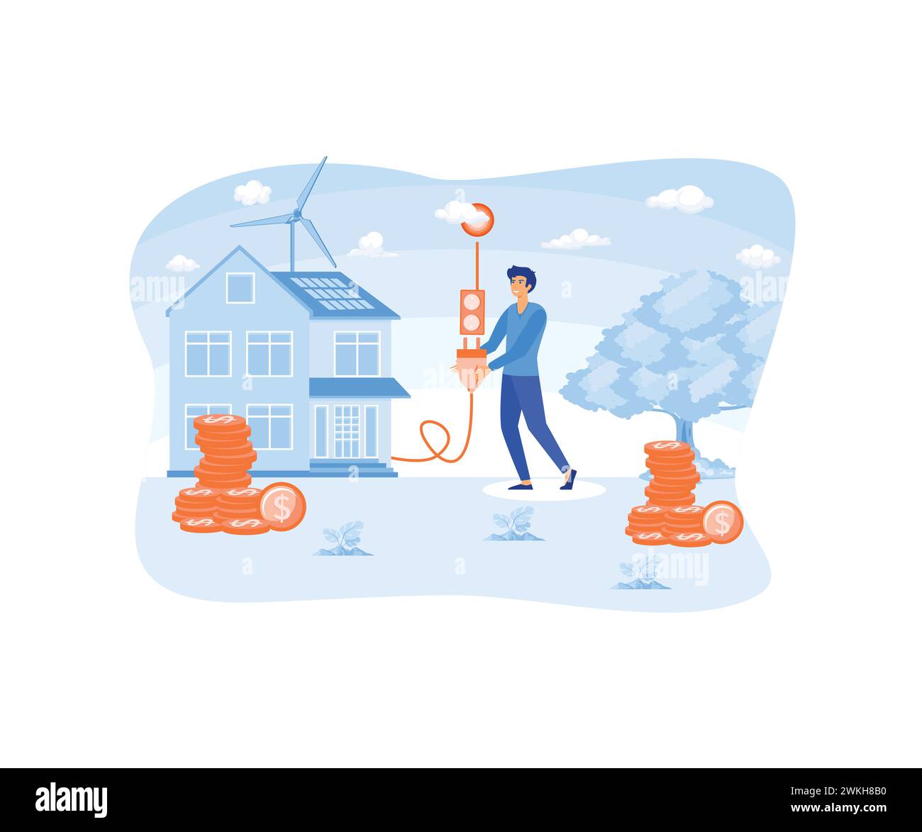 Outdoor plug socket Stock Vector Images - Alamy