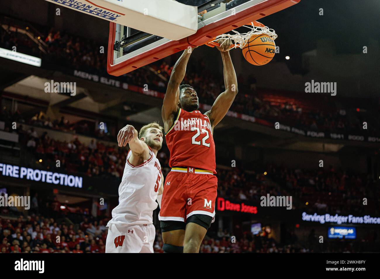 Madison, WI, USA. 20th Feb, 2024. Maryland Terrapins forward Jordan ...