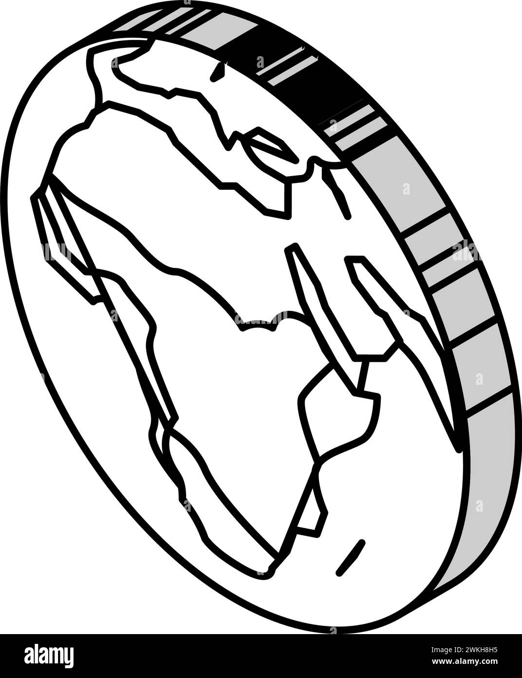 africa earth planet map isometric icon vector illustration Stock Vector ...