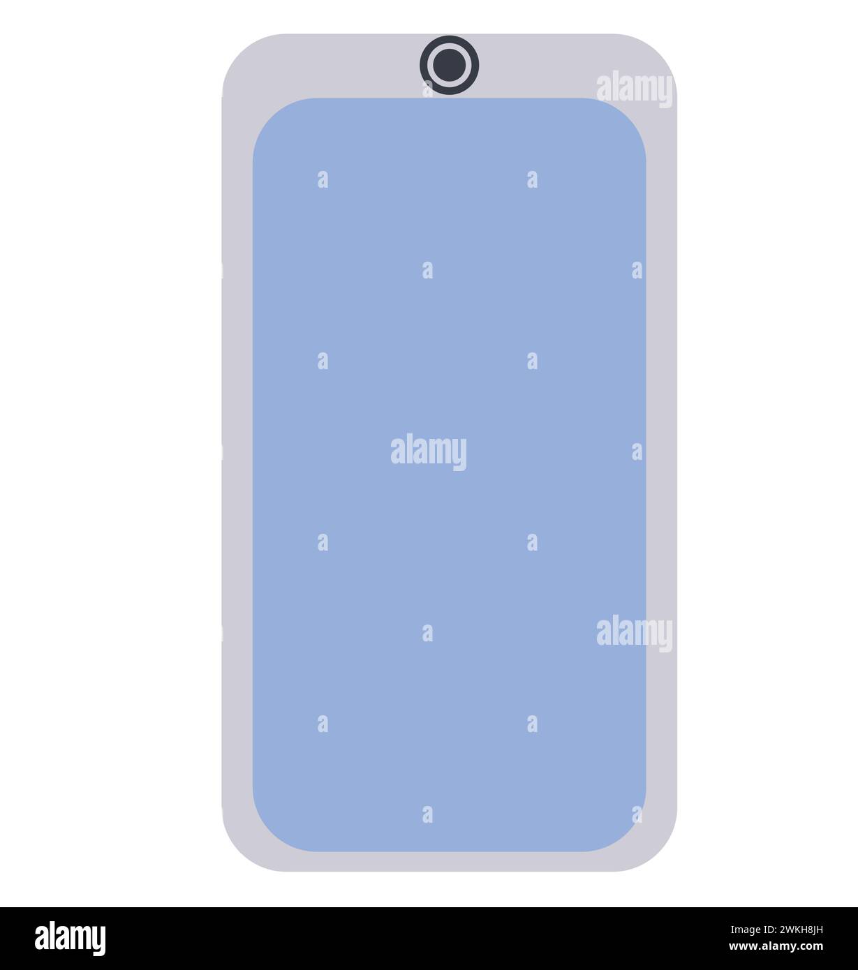 The smartphone is gray with a deep screen. Modern gadget. Vector stock ...