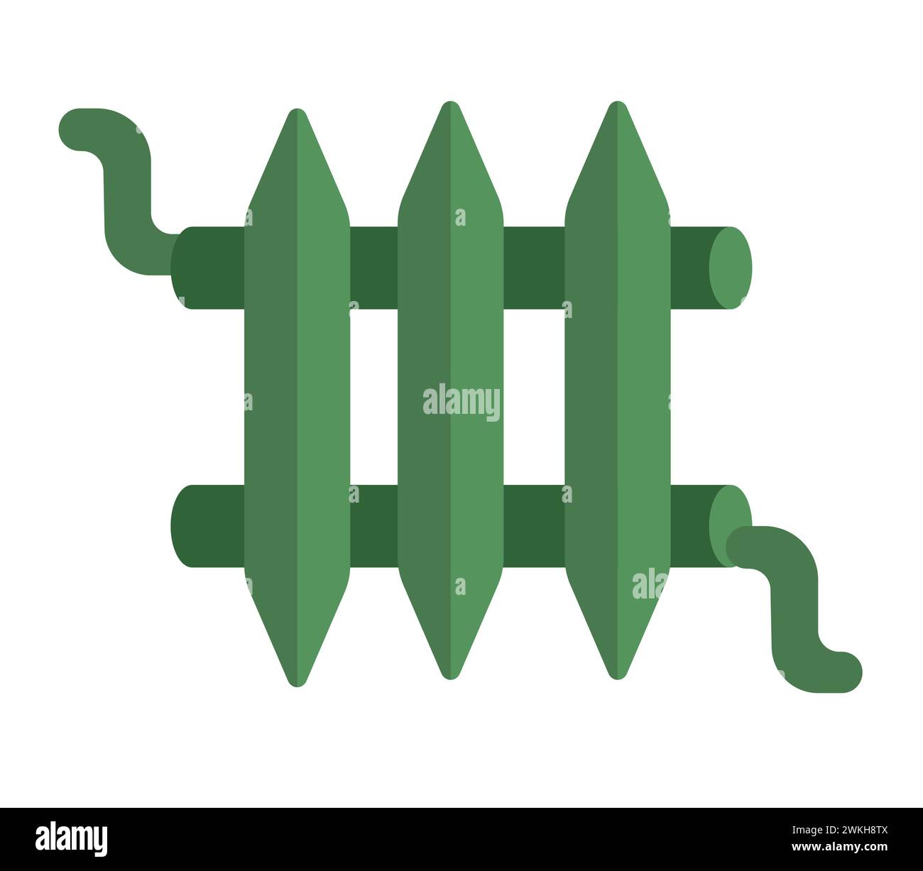 Radiator battery. Plumbing equipment for home heating. Vector stock illustration isolated on ...