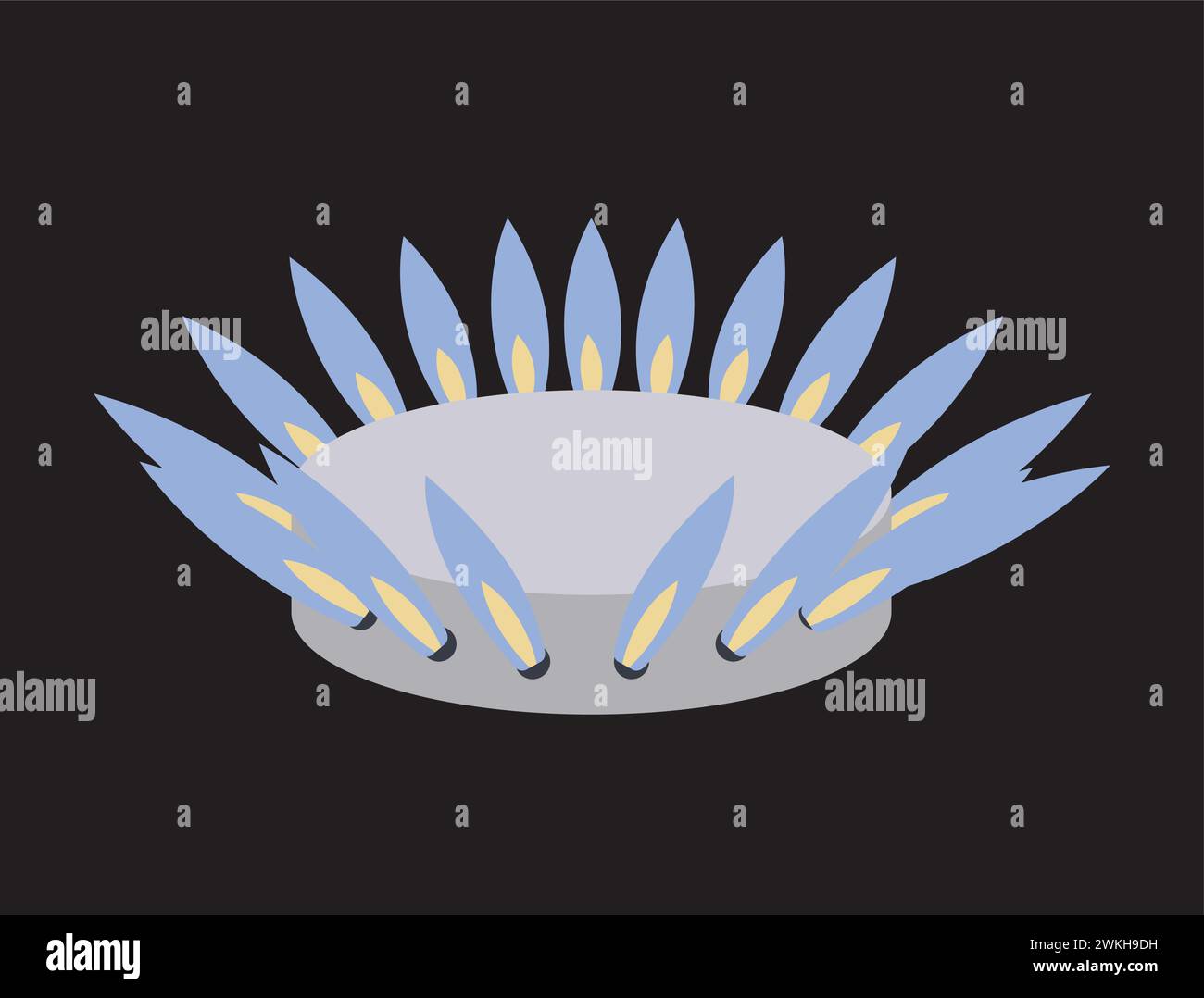 Gas burner with blue flame. Vector stock illustration on black ...