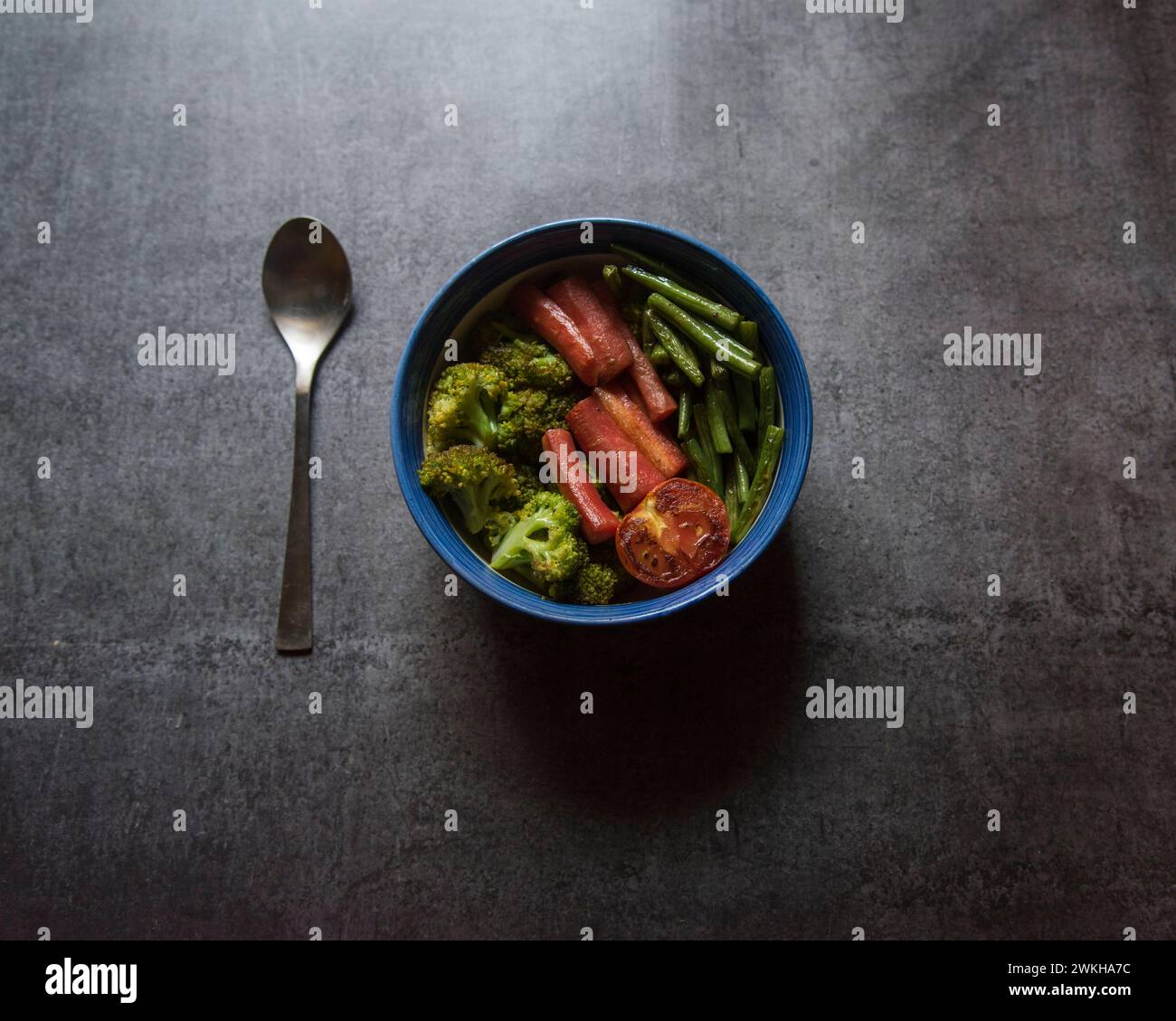 Healthy food ingredient saute vegetables served in a bowl Stock Photo ...