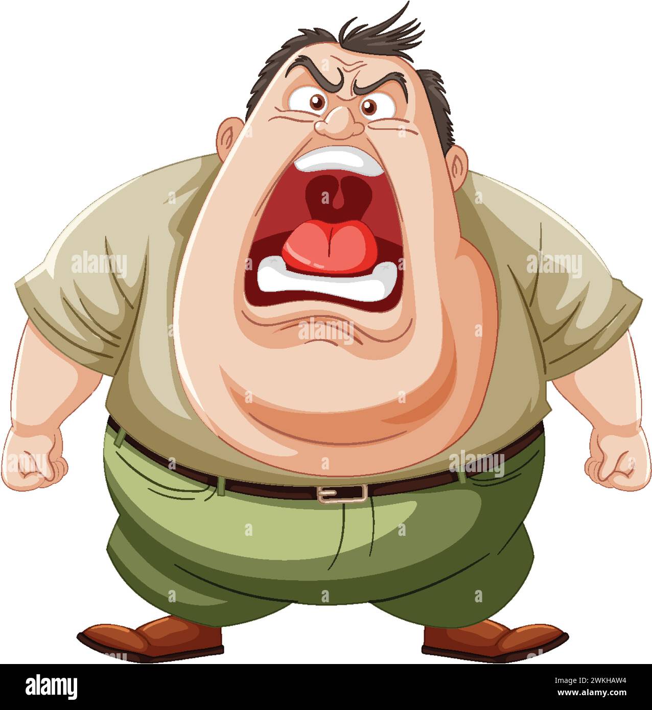 Cartoon of a man yelling with a furious expression Stock Vector Image ...