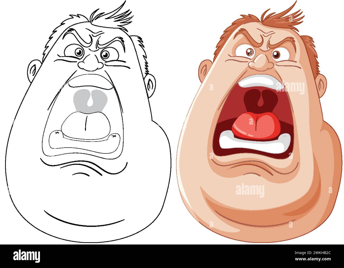 Black and white and colored angry faces Stock Vector Image & Art - Alamy
