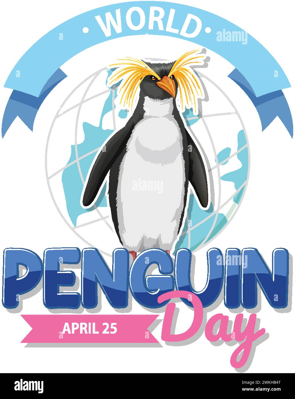 Colorful vector graphic for World Penguin Day, April 25 Stock Vector ...