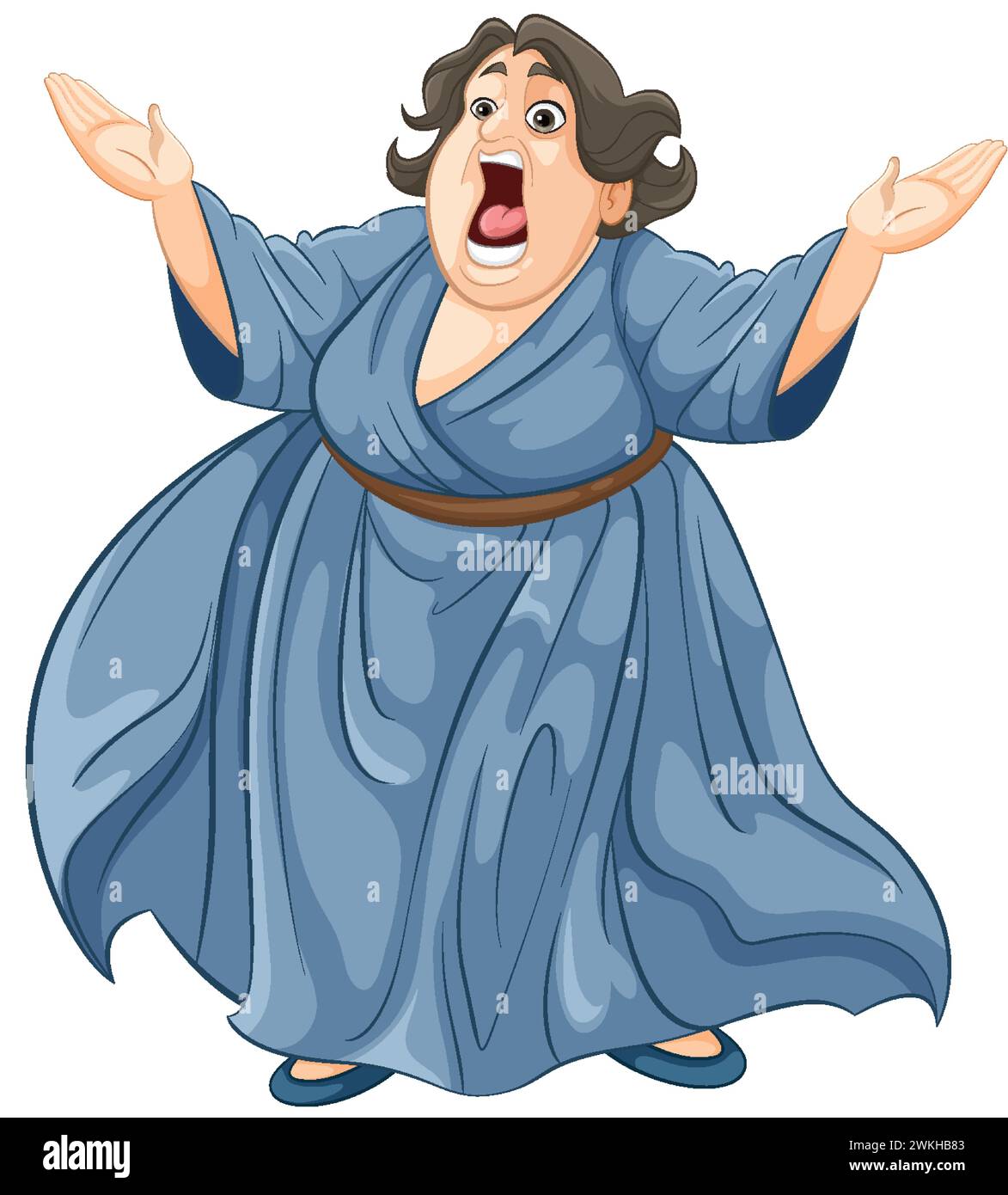 Illustration of an animated opera singer singing passionately Stock ...