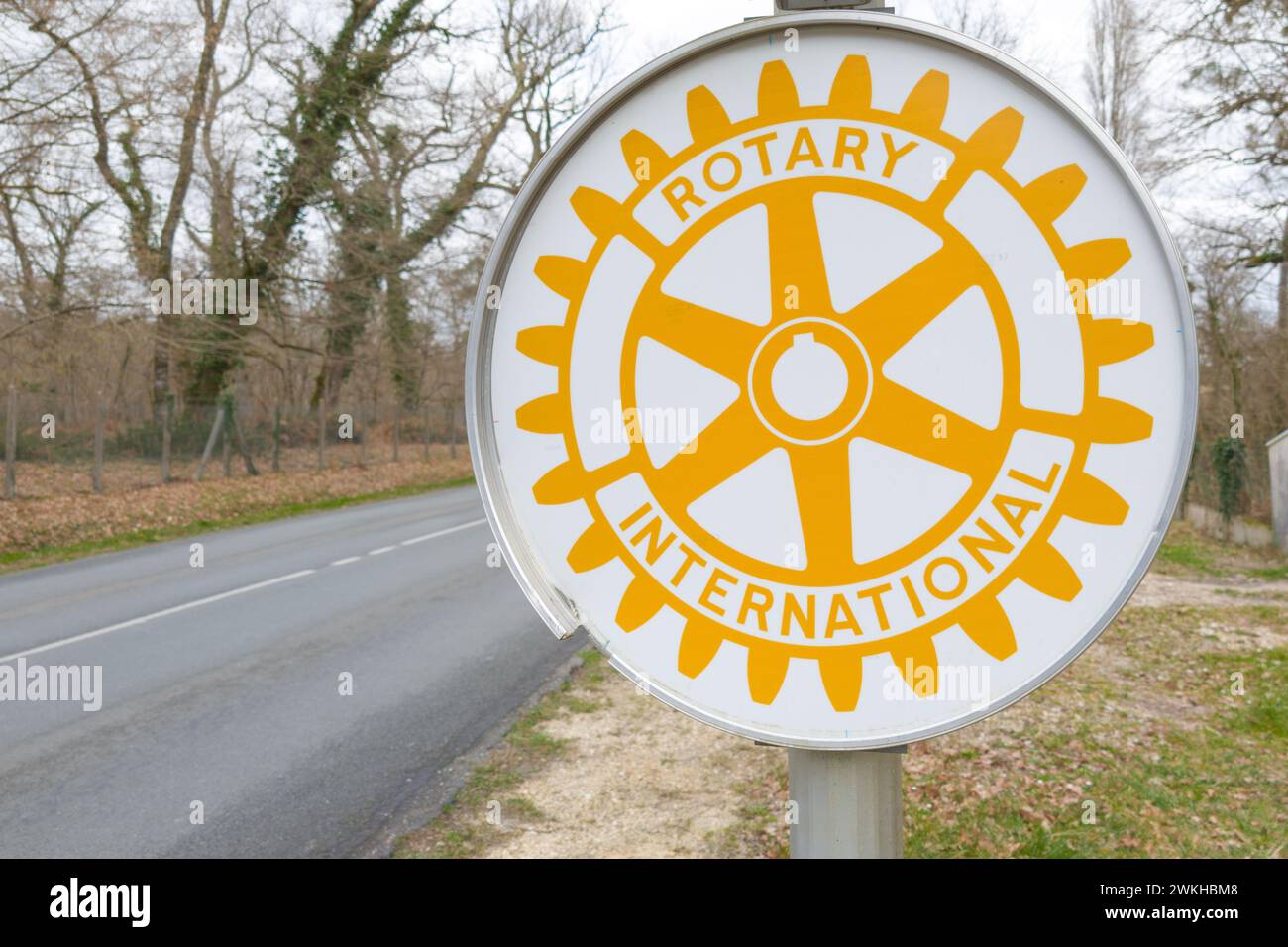 Bordeaux , France - 02 19 2024 : Rotary International club sign text ...