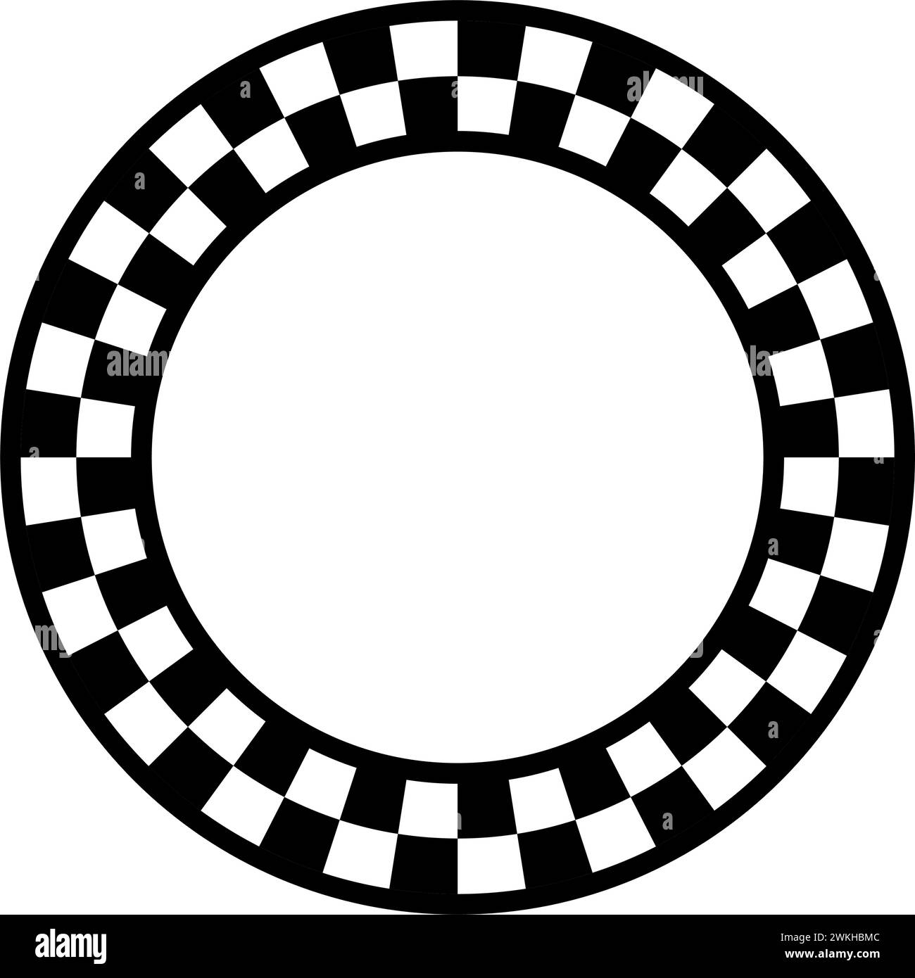 Checkered circle frame. Circle frame with checkerboard geometric ... Checkered circle frame. Circle frame with checkerboard geometric ...