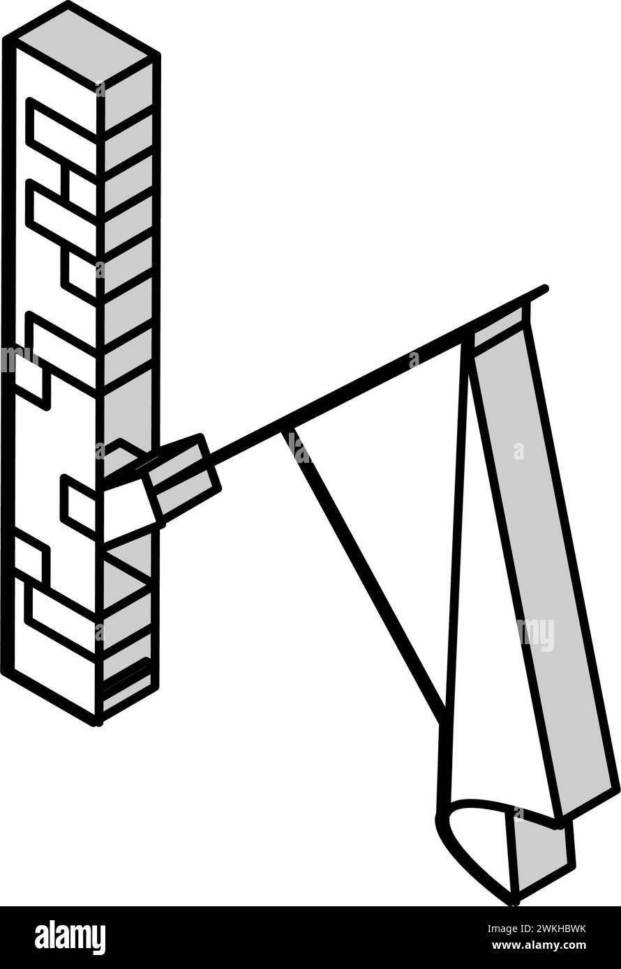 pole flag isometric icon vector illustration Stock Vector Image & Art ...