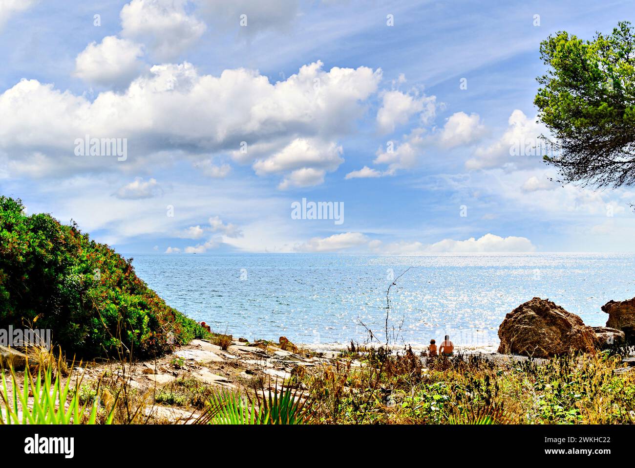 Views of the beautiful cove in the town of Miami Playa, Tarragona ...
