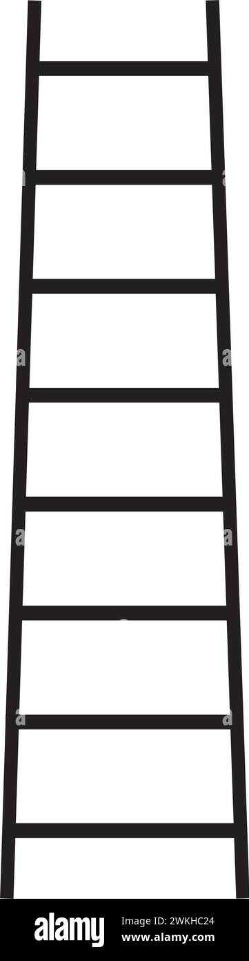 Ladder with step construction staircase vector illustration. Wood tool ...