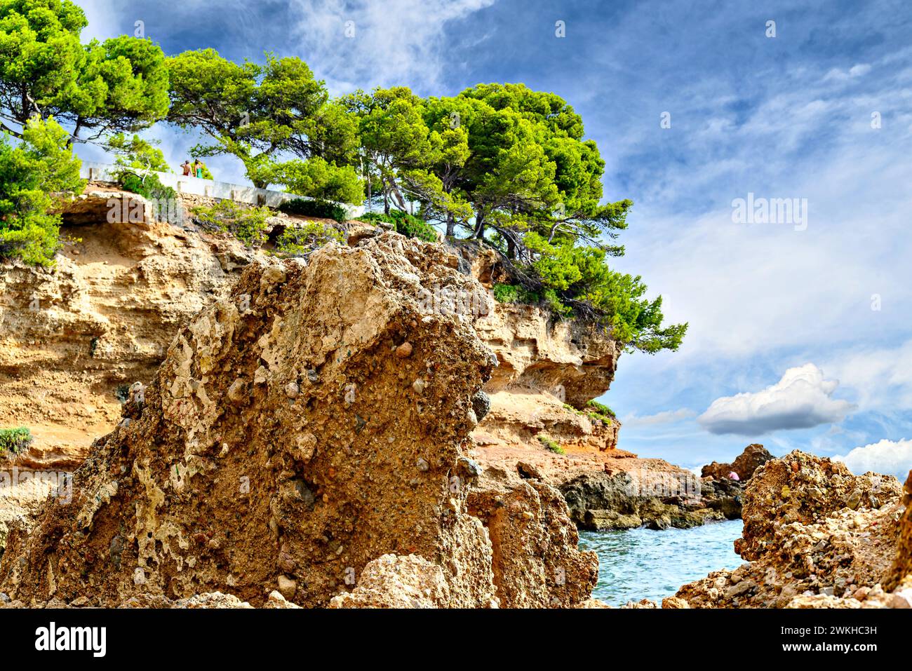 Views of the beautiful cove in the town of Miami Playa, Tarragona ...