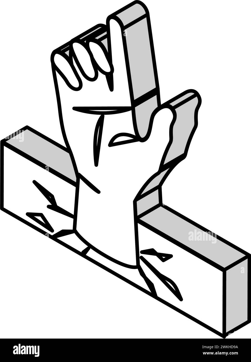 Hand corpse zombie icon Black and White Stock Photos & Images - Alamy