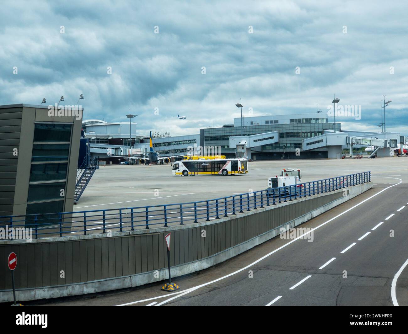 Moscow - October 12, 2023: Busy airport scene with terminal building ...
