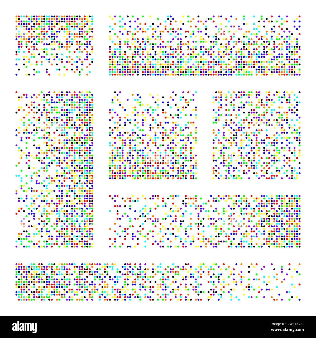 Pixel disintegration, decay effect. Various rectangular elements made ...