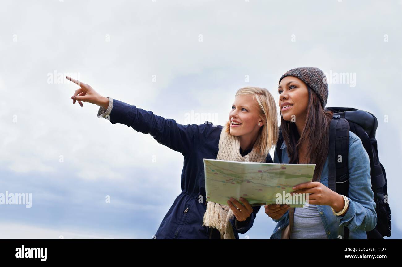 Finger pointing route on map hi-res stock photography and images - Alamy