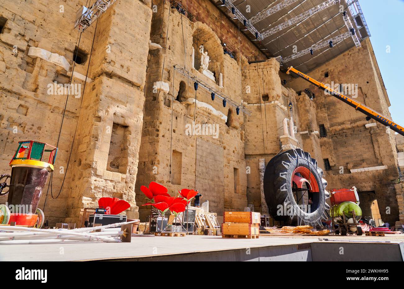 Roman amphitheatre orange hi-res stock photography and images - Alamy