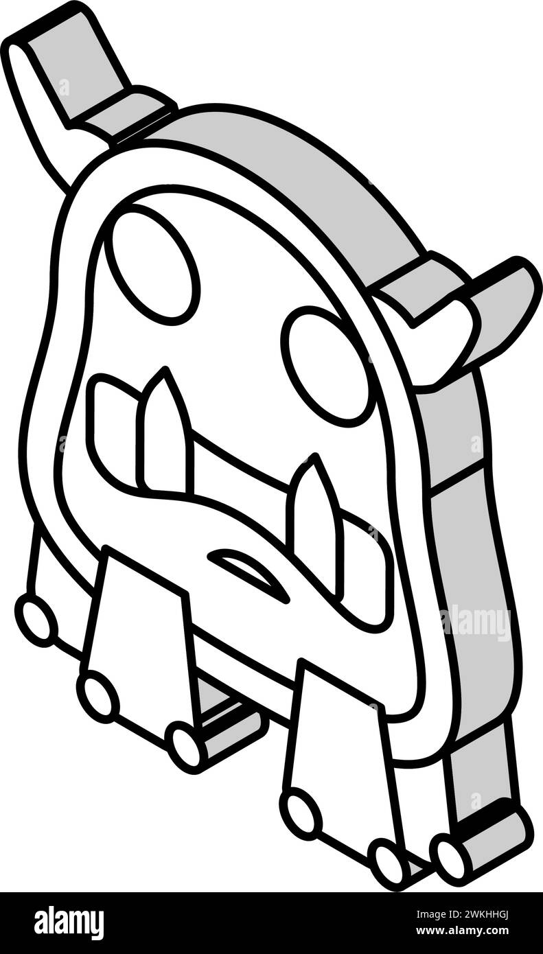 teeth monster alien isometric icon vector illustration Stock Vector ...