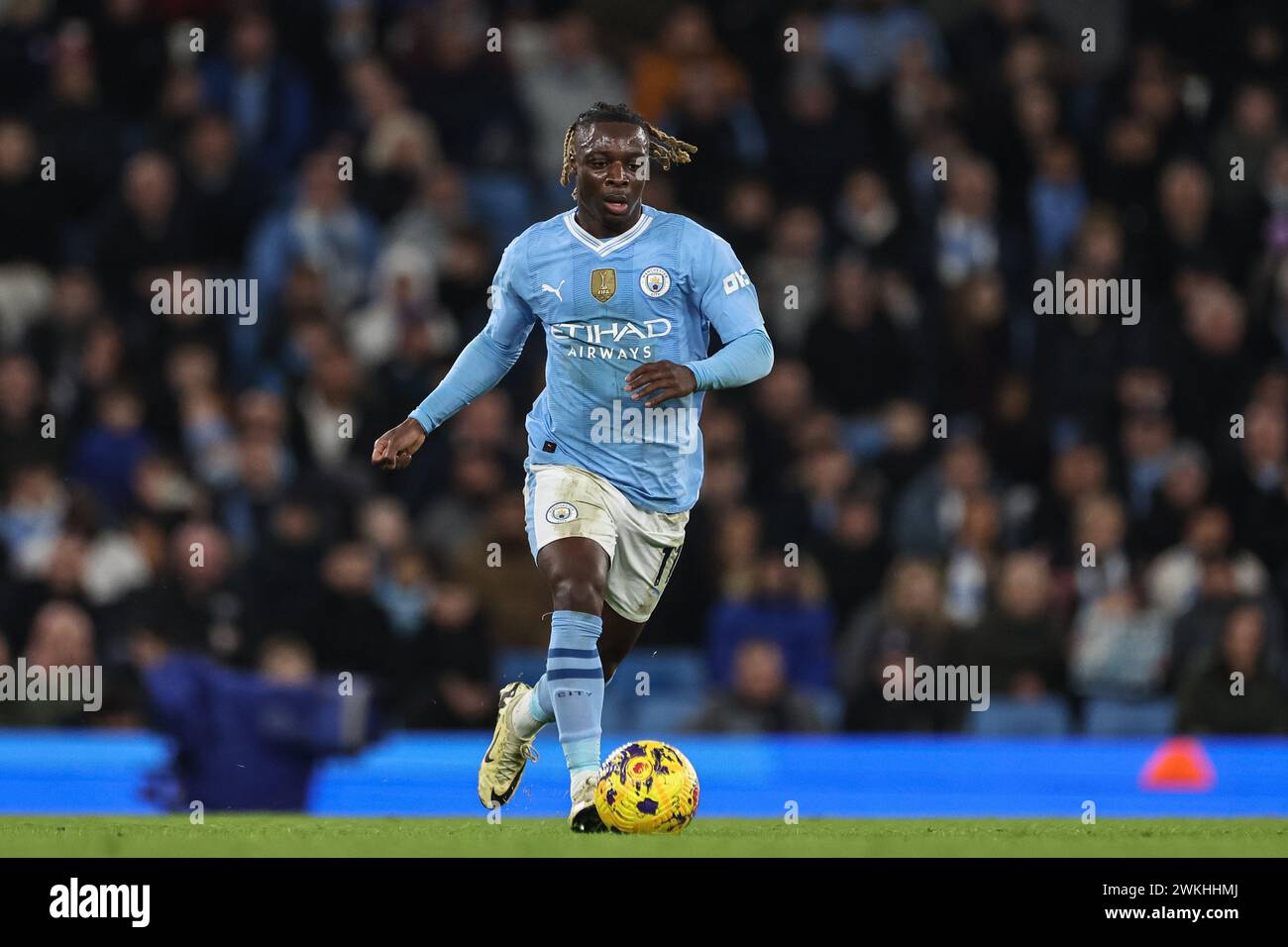 Jérémy Doku of Manchester City with the ball during the Premier League ...