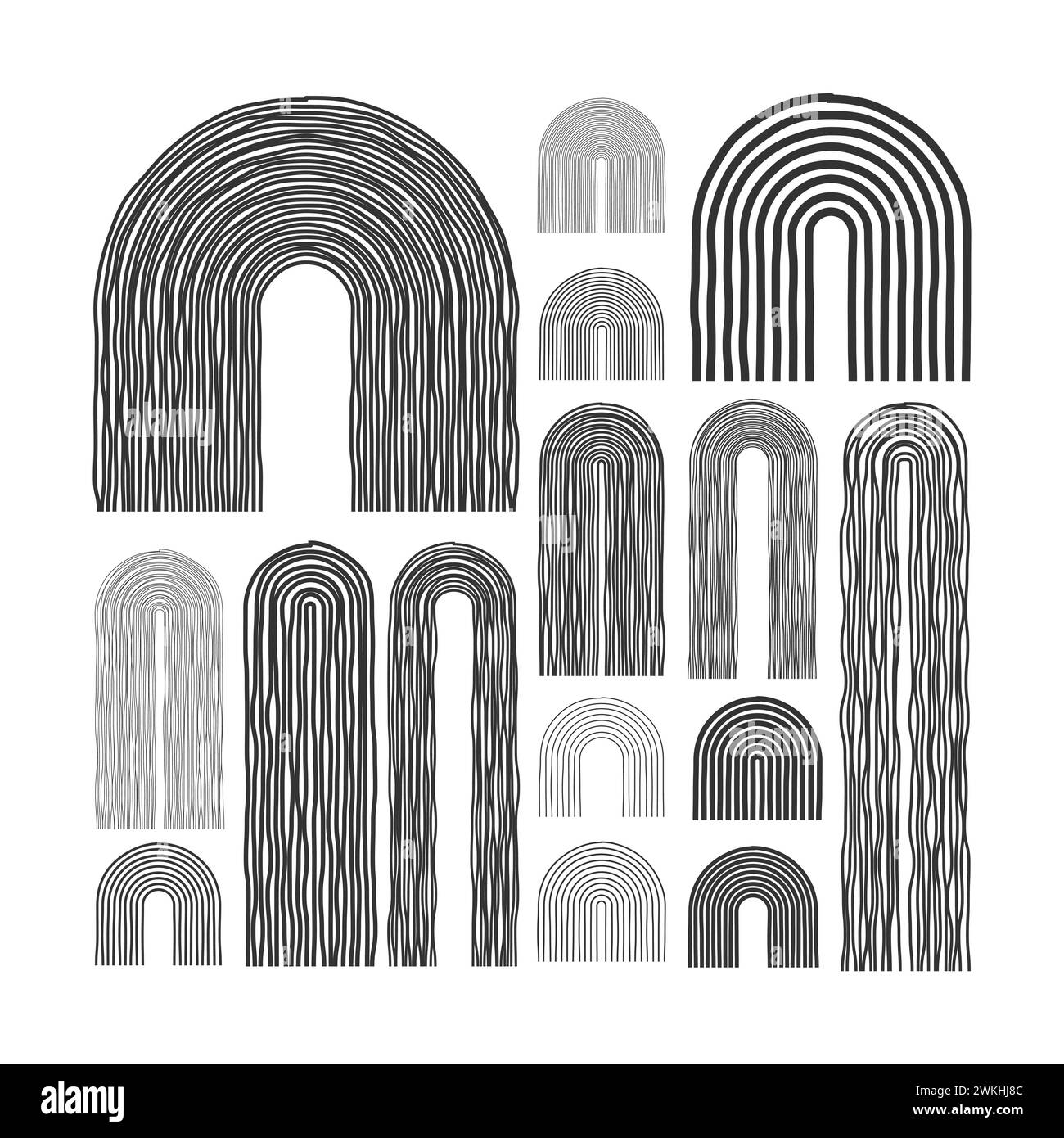 Mid century arch elements, modern geometric shapes. Contemporary design ...