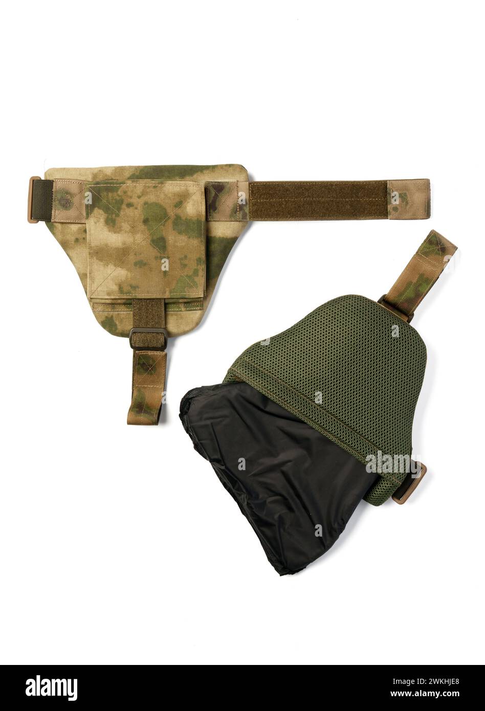 Body armor shoulder plates protection for soldiers isolated on white ...
