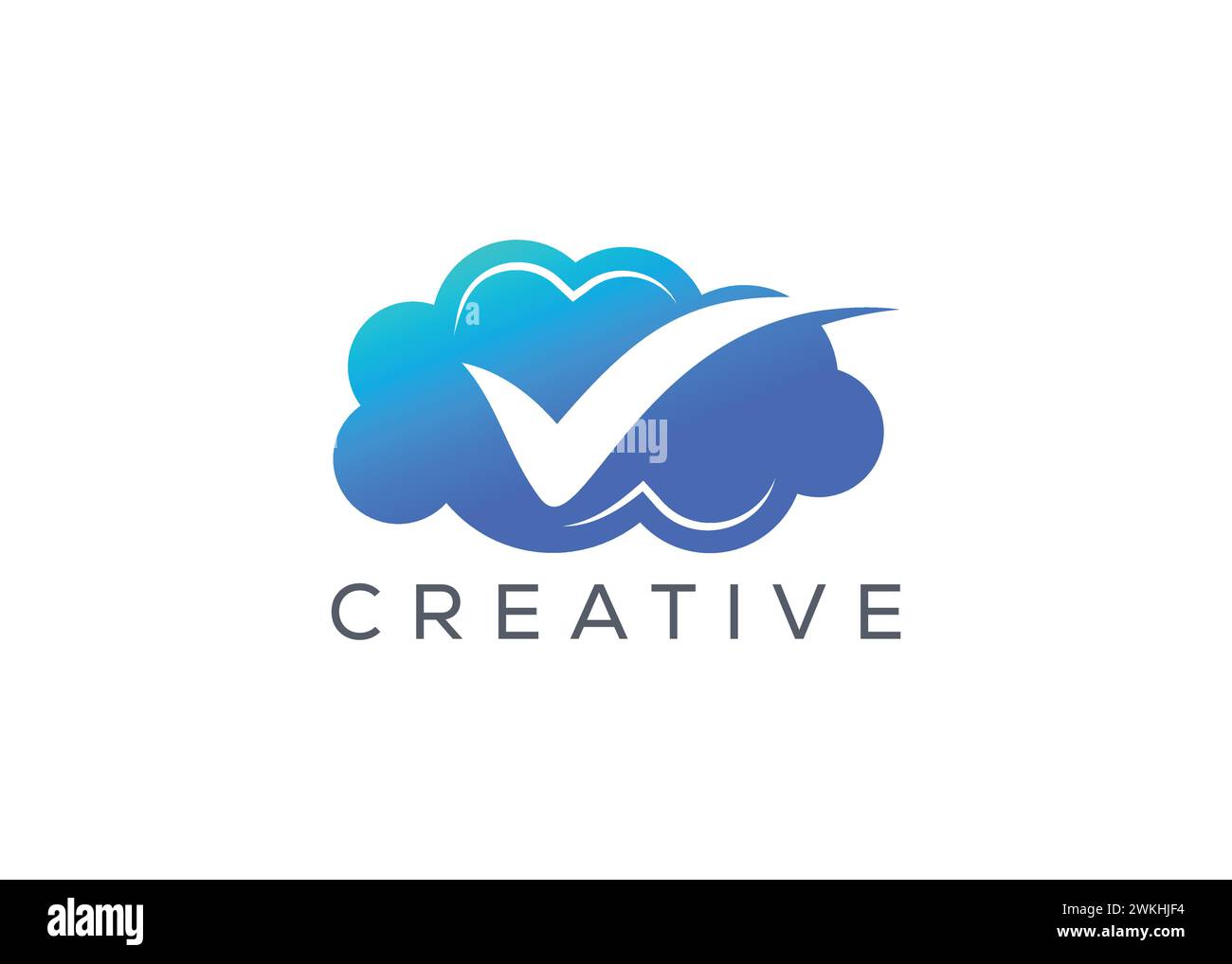 Creative and minimal Abstract Check mark Cloud logo vector template ...