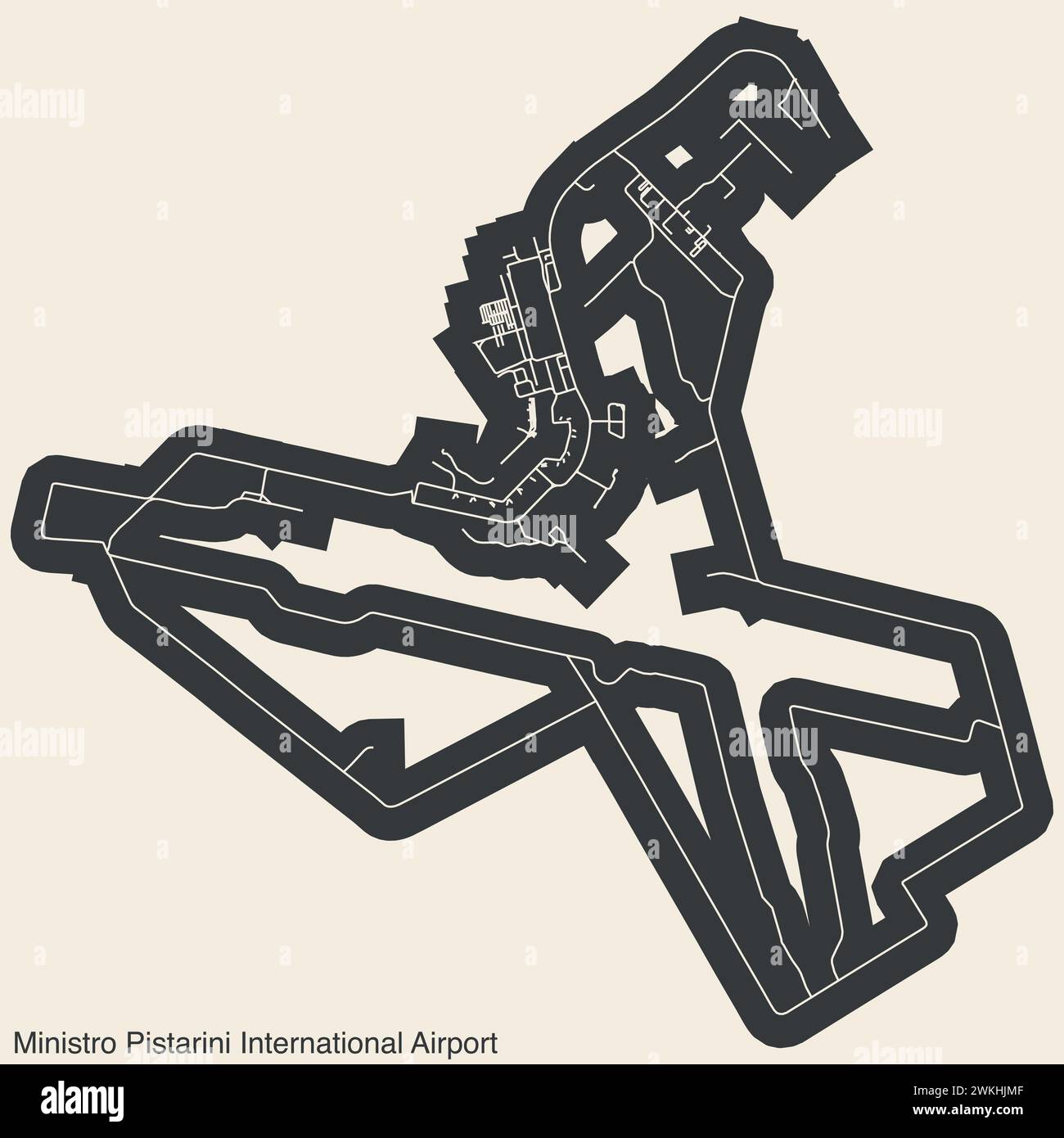 Terminals layout plan of the MINISTRO PISTARINI INTERNATIONAL AIRPORT ...