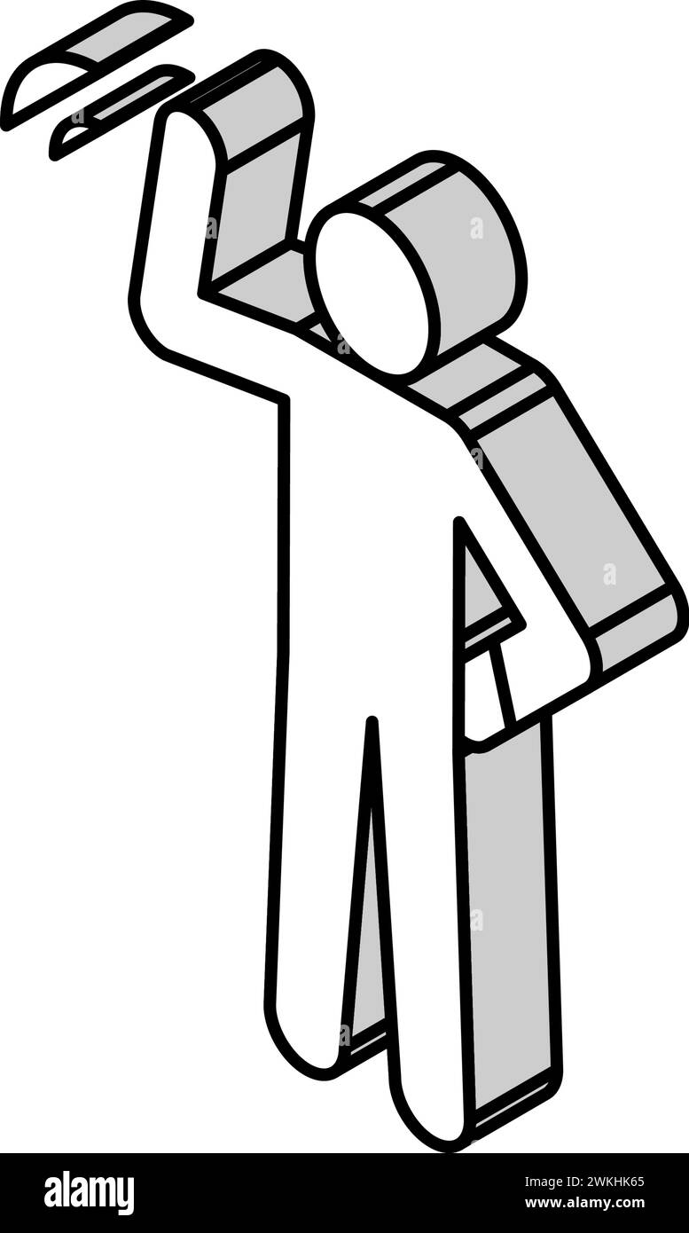 hello hand man isometric icon vector illustration Stock Vector Image ...