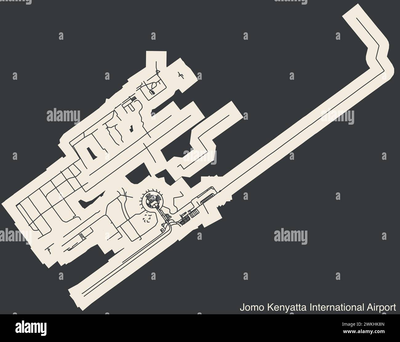 Terminals layout plan of the JOMO KENYATTA INTERNATIONAL AIRPORT (NBO ...