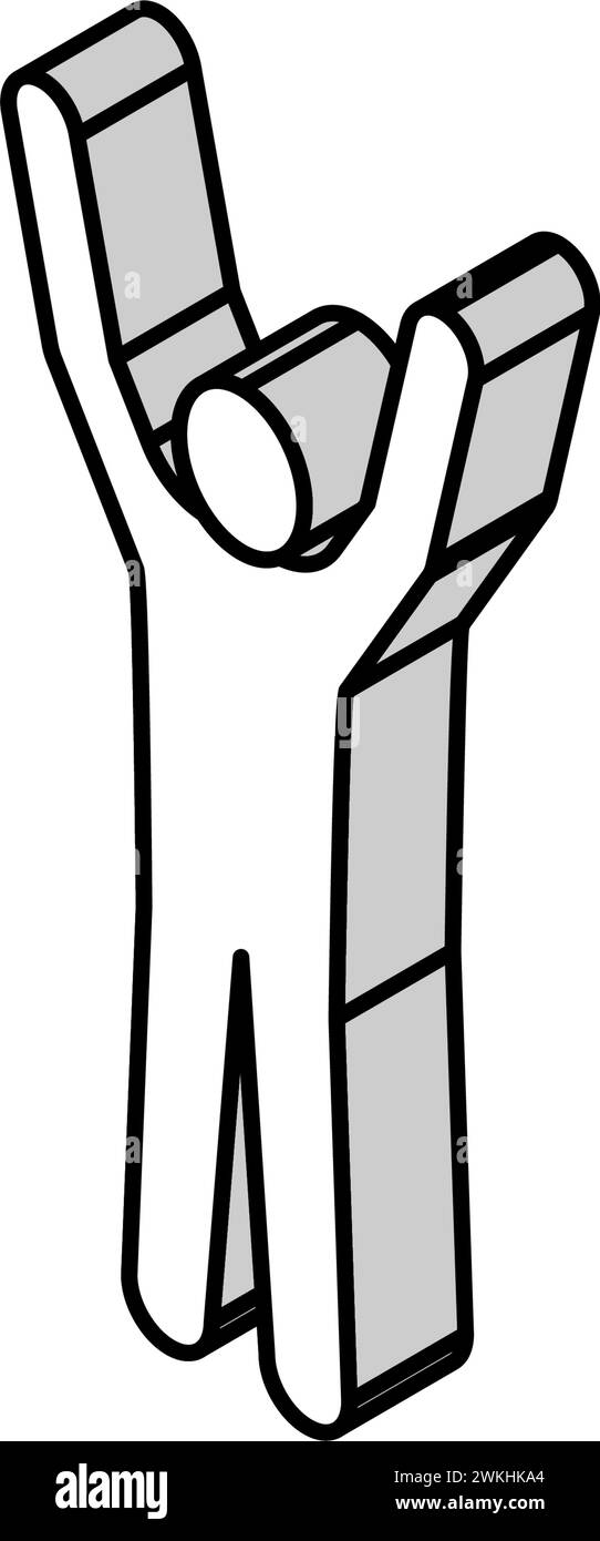 hand up man isometric icon vector illustration Stock Vector Image & Art ...