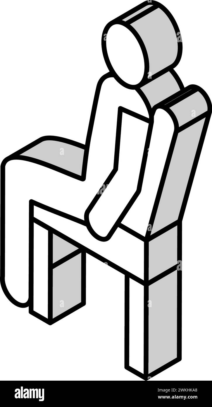 sit man silhouette isometric icon vector illustration Stock Vector ...