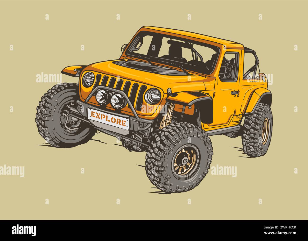 Off road vehicle Hand drawn vector Clip art illustration Stock Vector ...