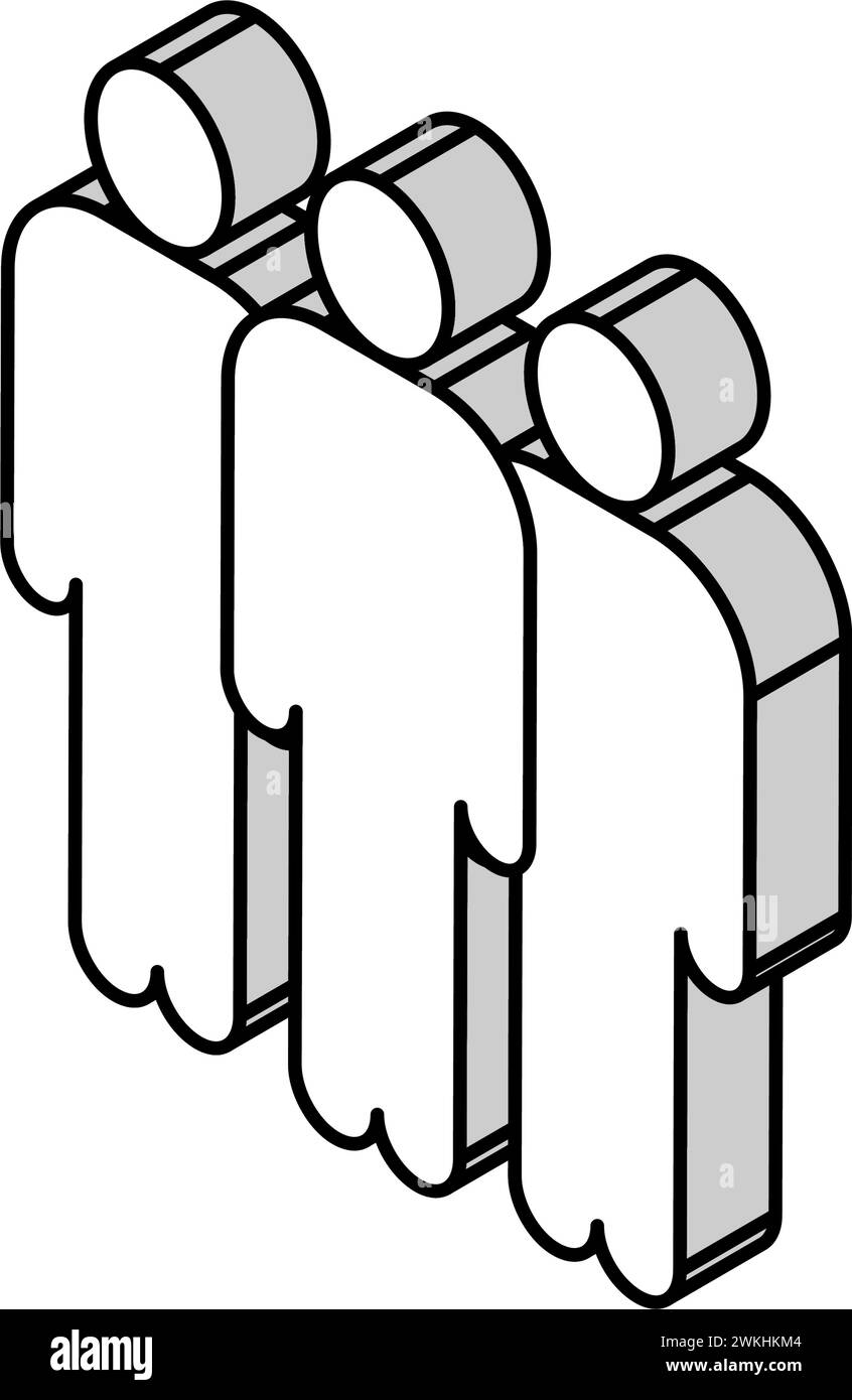 group people silhouette isometric icon vector illustration Stock Vector ...