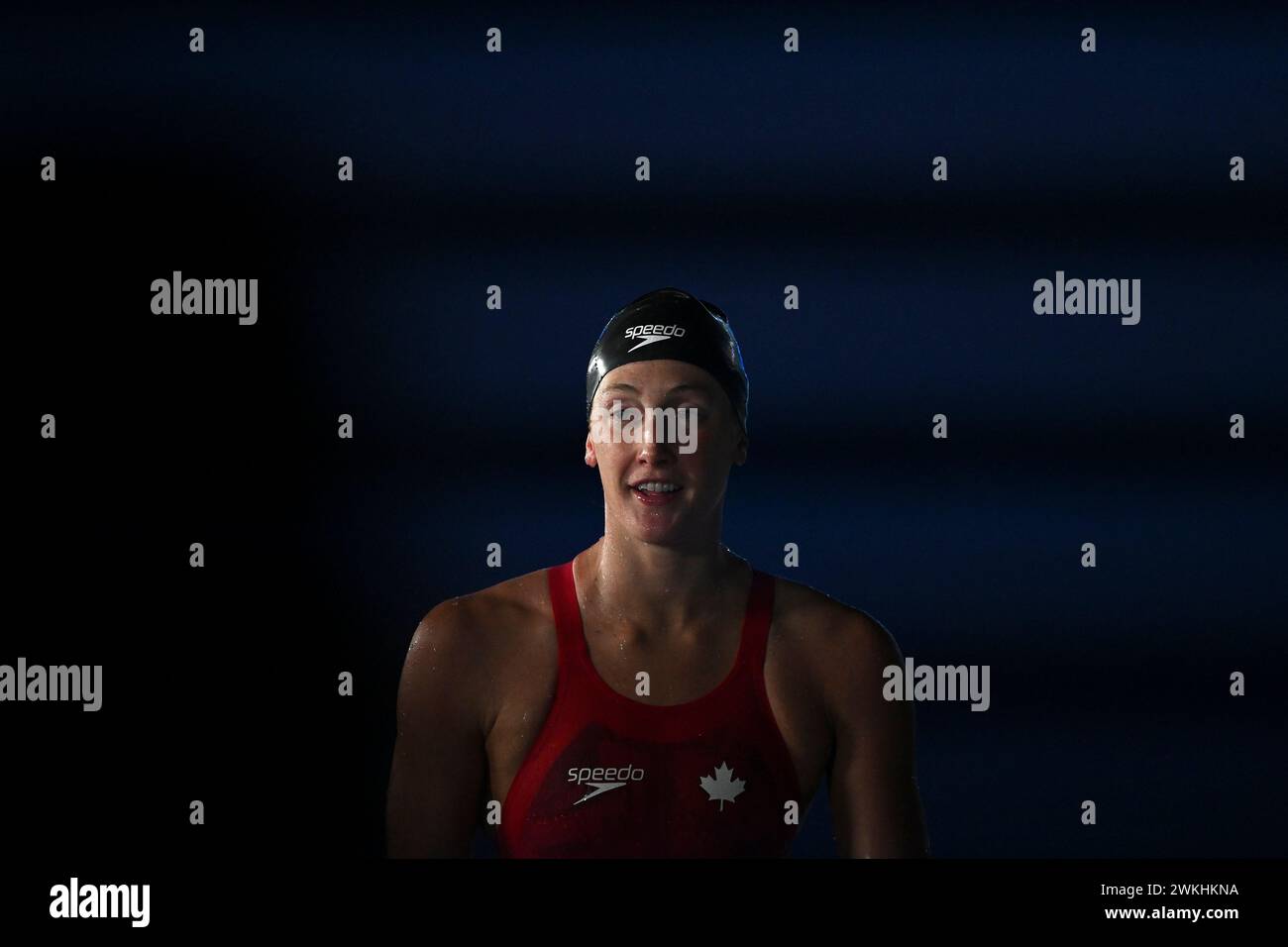 Doha, Qatar. 18th Feb, 2024. Taylor Ruck of Canada reacts after ...