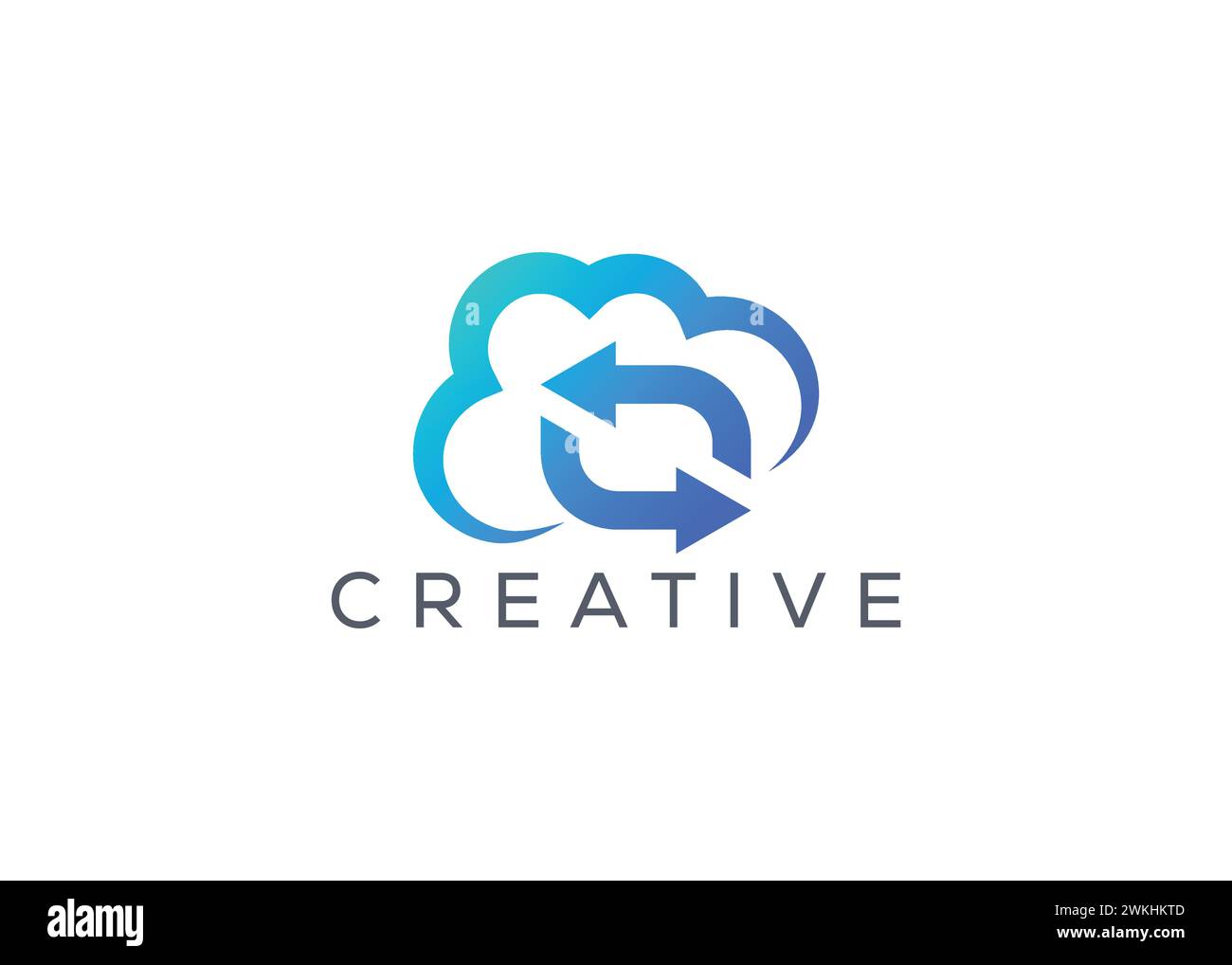 Creative and minimal Abstract Cloud swap Arrow logo vector template ...