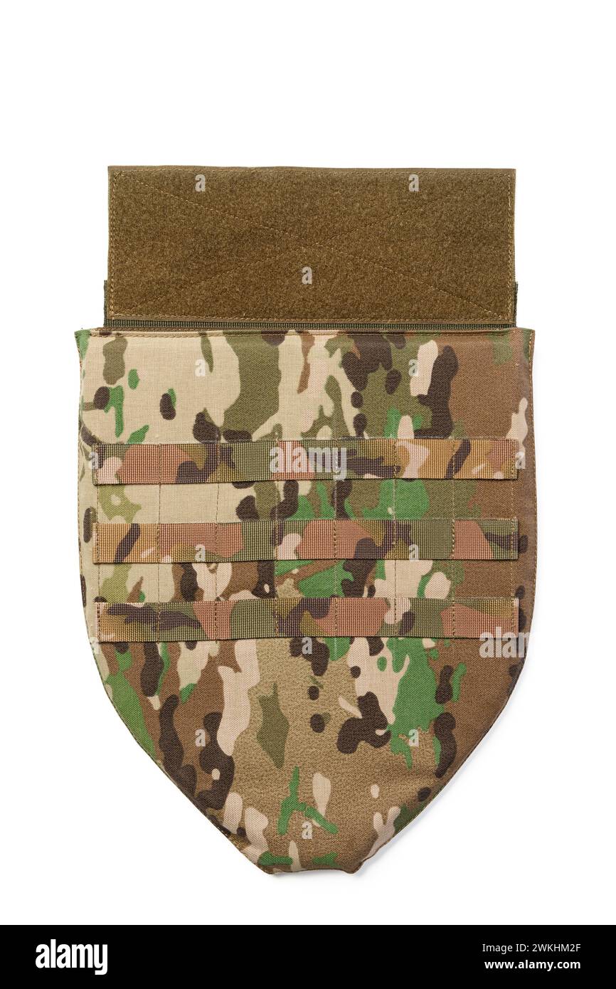 Tactical armor plate. Groin armor protection on white background Stock ...