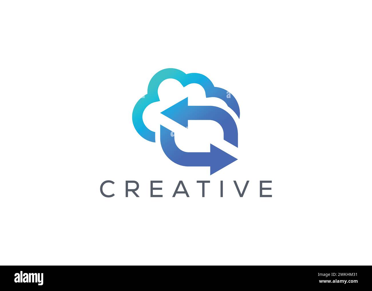 Creative and minimal Abstract Cloud swap Arrow logo vector template ...