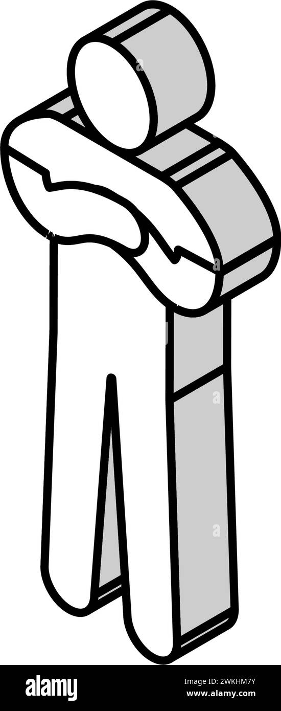 cross hand man isometric icon vector illustration Stock Vector Image ...