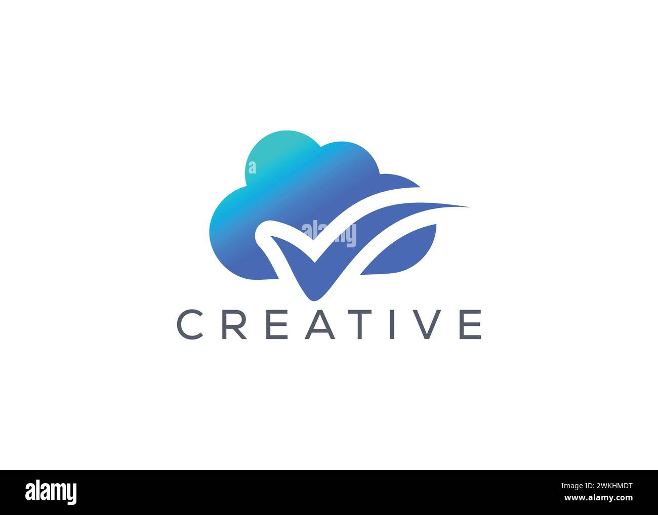Creative and minimal Abstract Check mark Cloud logo vector template ...