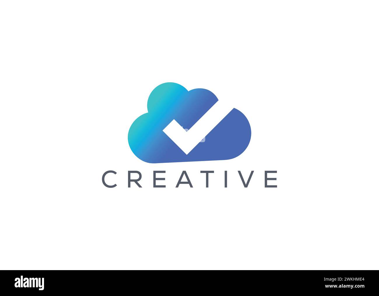 Creative and minimal Abstract Check mark Cloud logo vector template ...