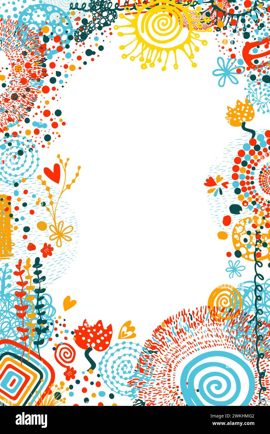 Beautiful trendy frame for text. hand drawing. Not AI, Vector ...