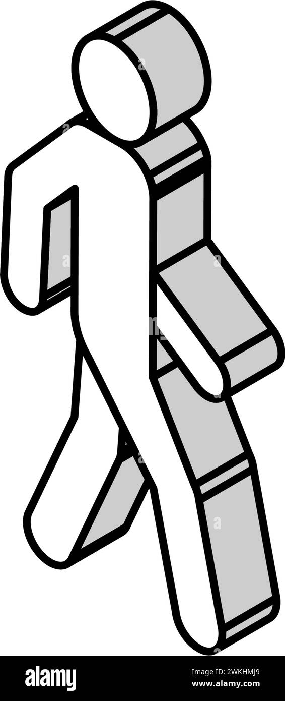 walk man silhouette isometric icon vector illustration Stock Vector ...