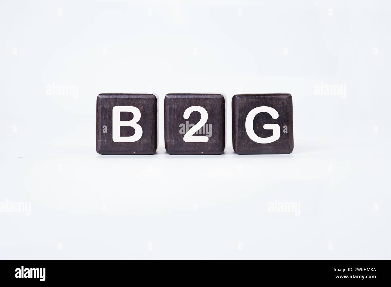 The word B2G on cubes on a white background. Business to government ...