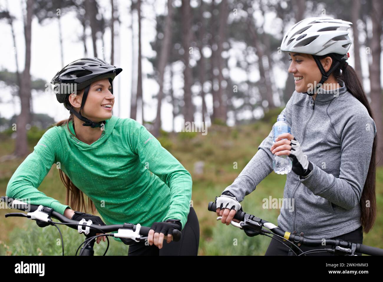 Cycling, fitness and friends in nature talking of training, race or ...