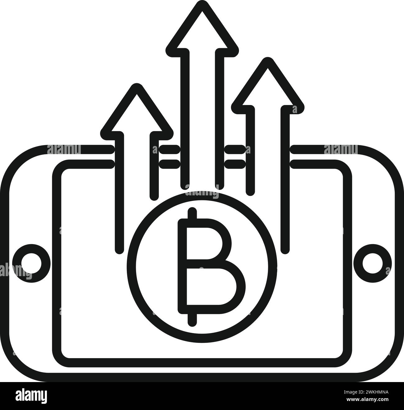 Gold coin rise icon outline vector. Accounting diagram. Treasury ...