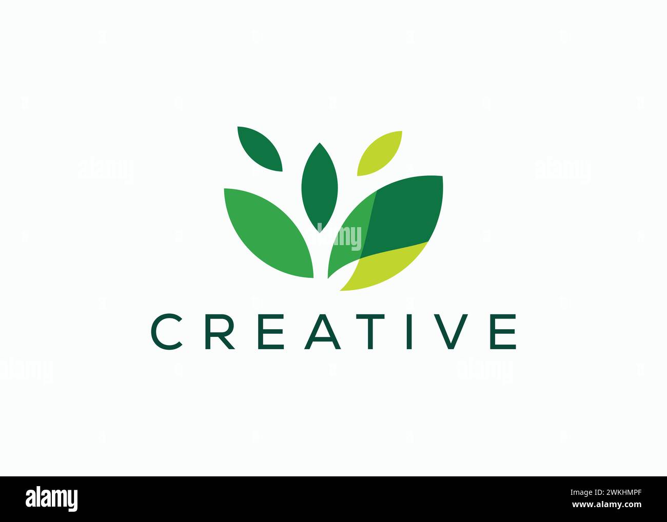 Creative and minimal abstract leaf logo vector template. Green leaf ...