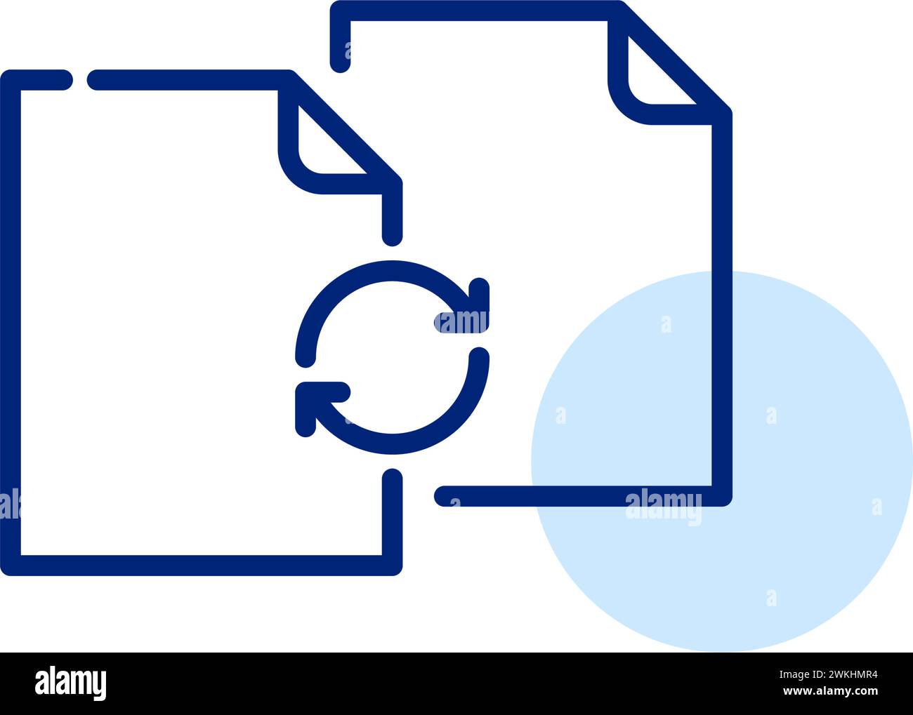 Two files and renew arrows. Data synchronization. Pixel perfect, editable stroke Stock Vector ...